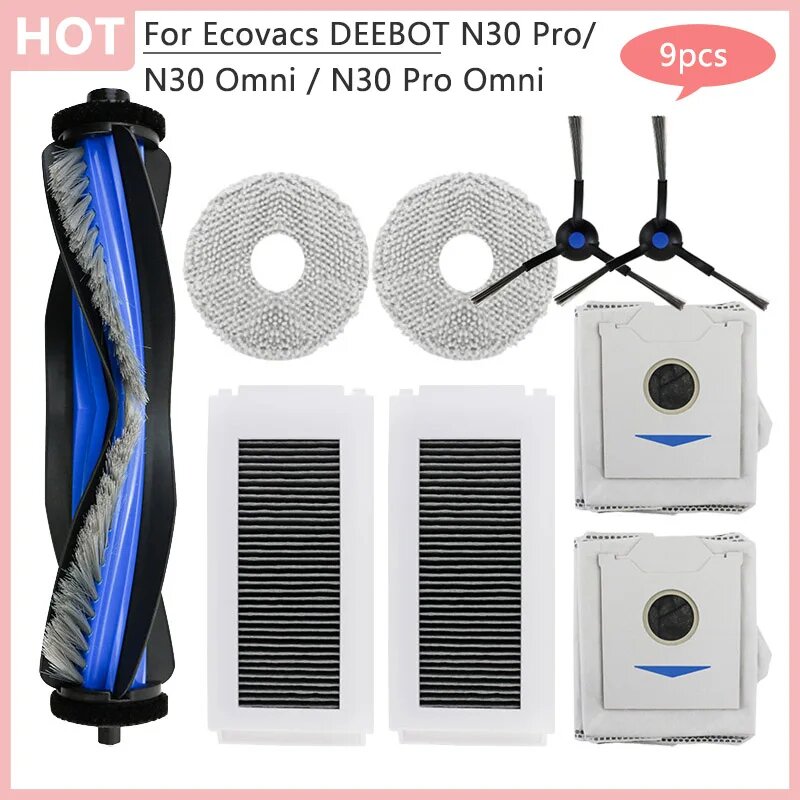 Оригинальные Аксессуары Для Робота-пылесоса ECOVACS DEEBOT N30 Pro Omni: HEPA-фильтр, Основная И Боковые Щетки, Мешок Для Пыли