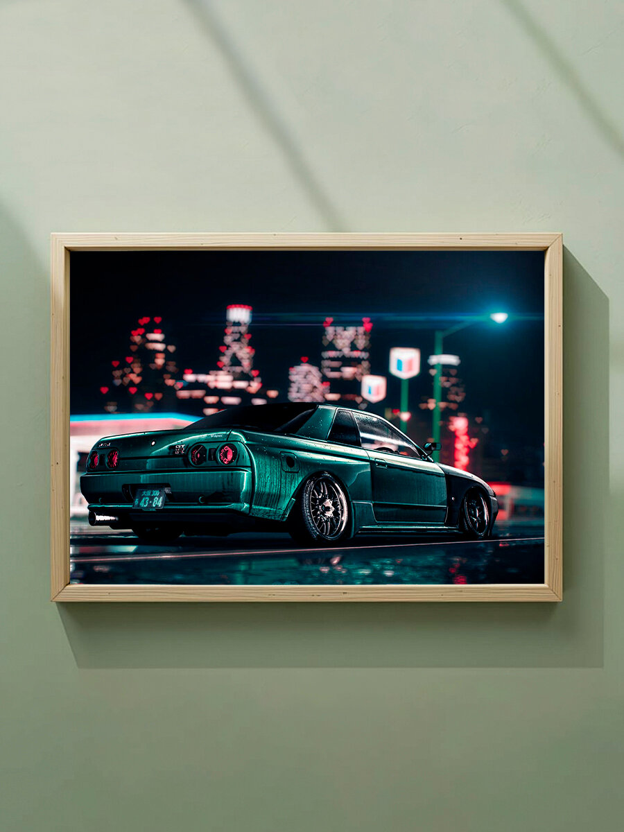 Постер, плакат на стену "JDM Nissan Skyline R34" 42Х29,7см (А3)