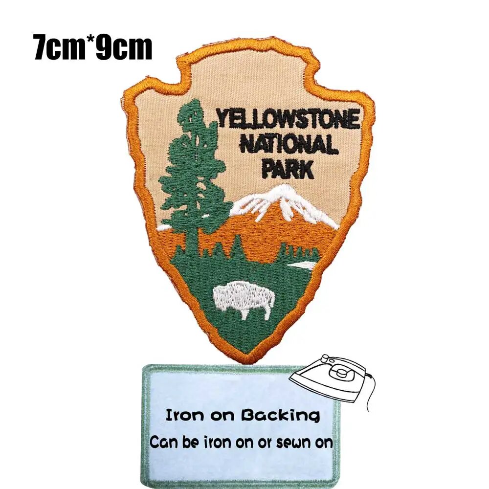Нашивка Yellowstone National Park, 7x9 см, Цвет: AO13, IRON ON