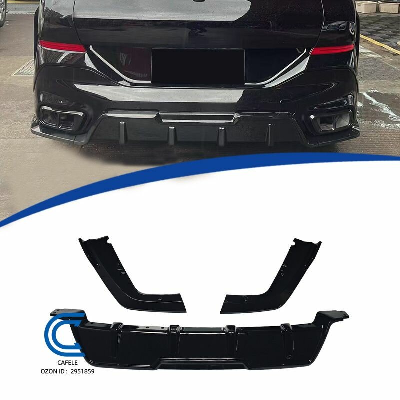 Задний спойлер для BMW X6 G06 2020-2025 из ABS, 3-секционный «Black Warrior», глянцевый чёрный, 210×18×48 мм спорт