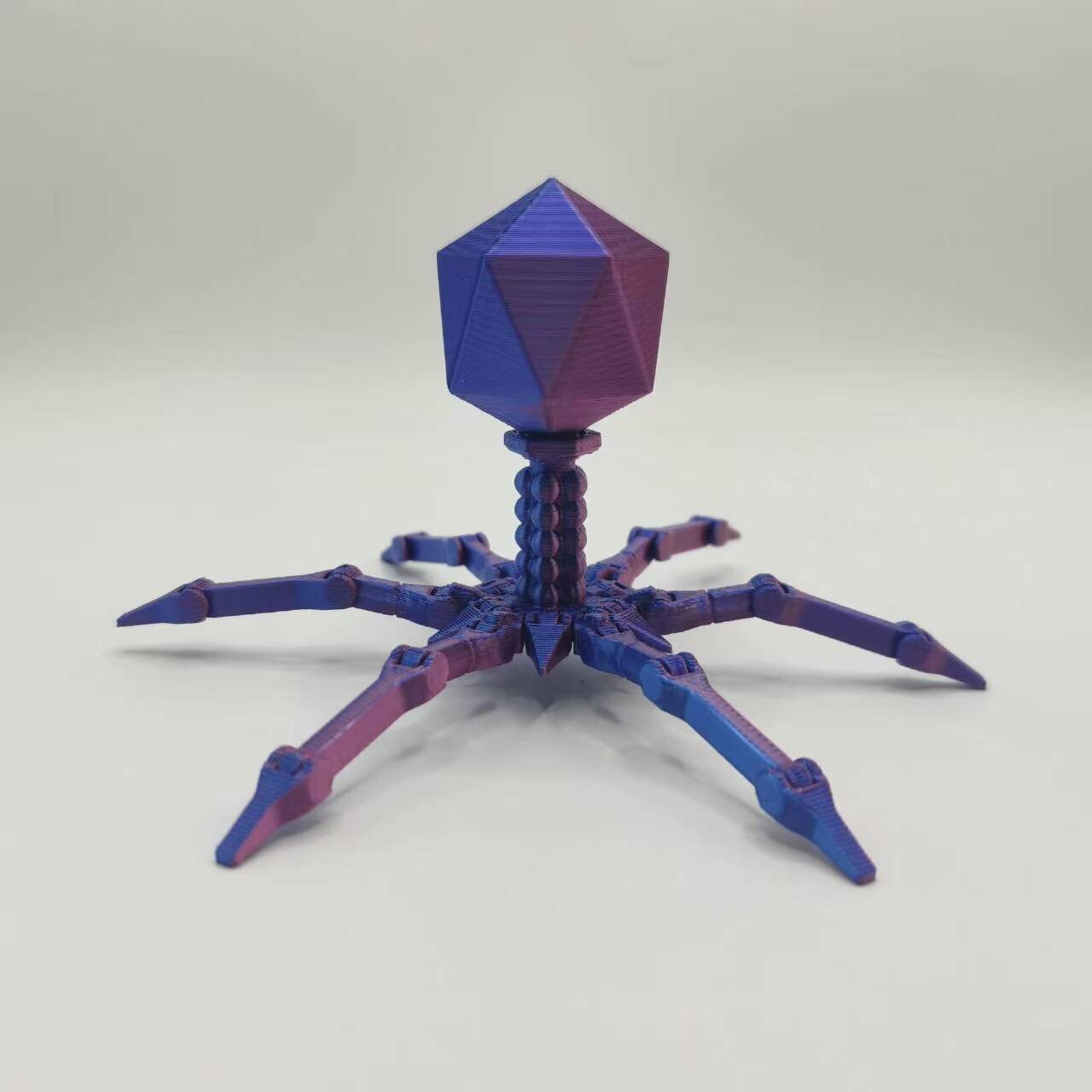 Подвижная модель фага с 3D-печатью, креативный подарок, забавный образовательный биологический вирус, наука, небольшой