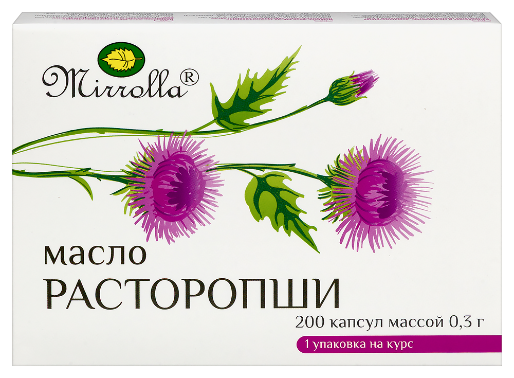Mirrolla расторопши масло комплекс с витамином е 200 шт. капсулы массой 0,3 г