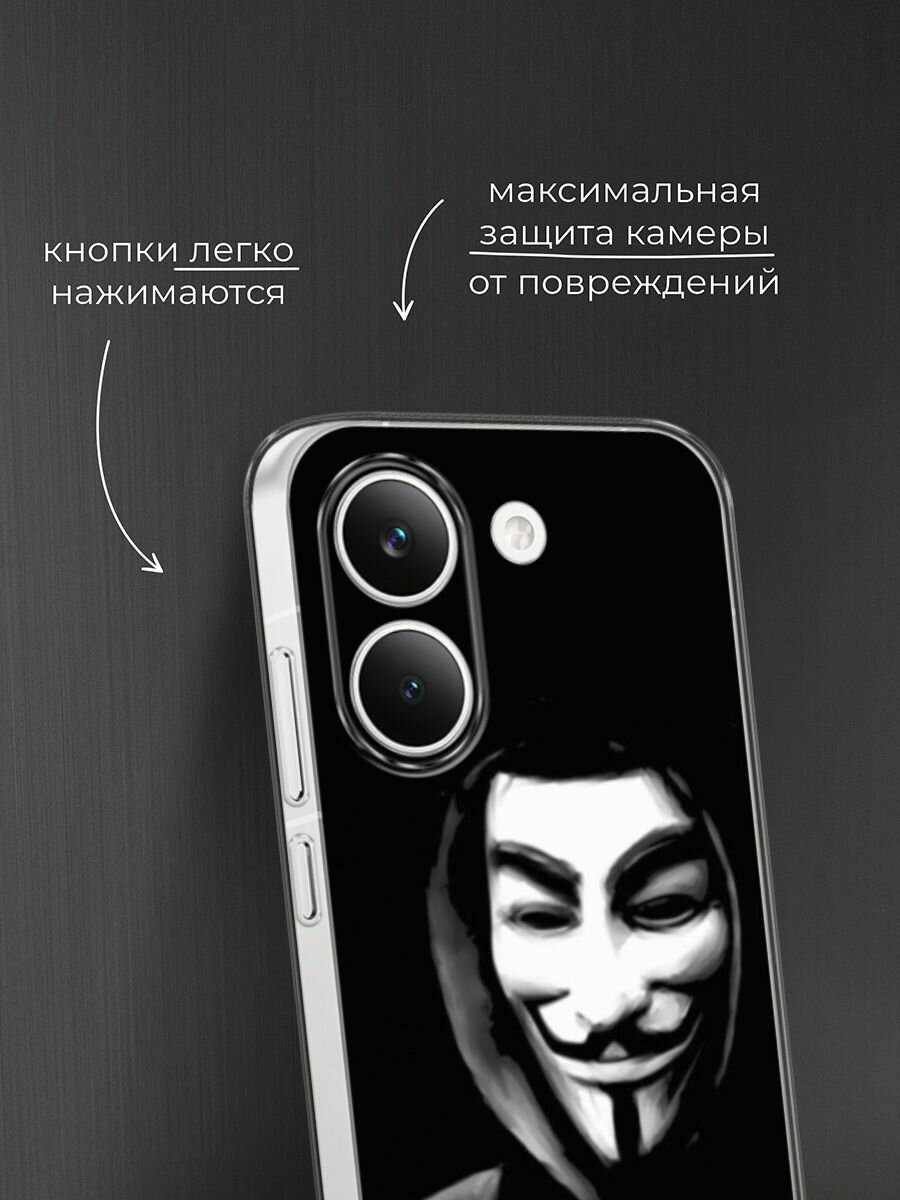 Силиконовый чехол на Poco X8 Pro / Поко X8 Про с принтом Анонимус — фото 1