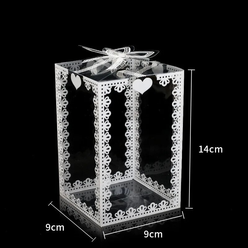 Прозрачная коробка для подарков ПВХ 9x9x14 см