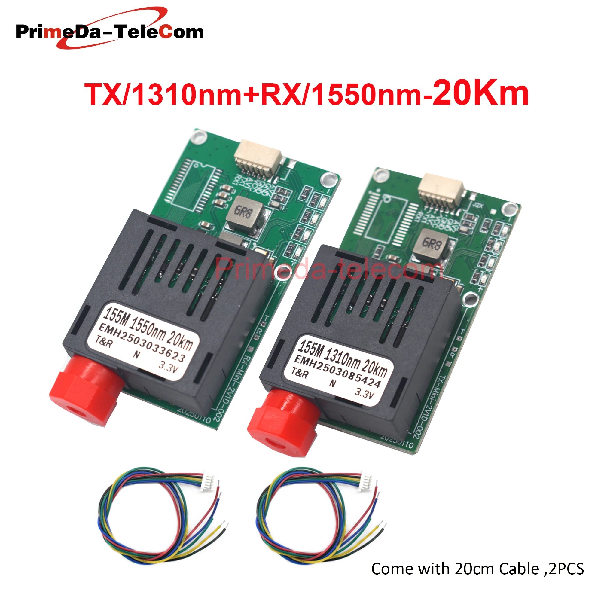 Оптоволоконный TX/RX 1310нм/1550нм 20Km