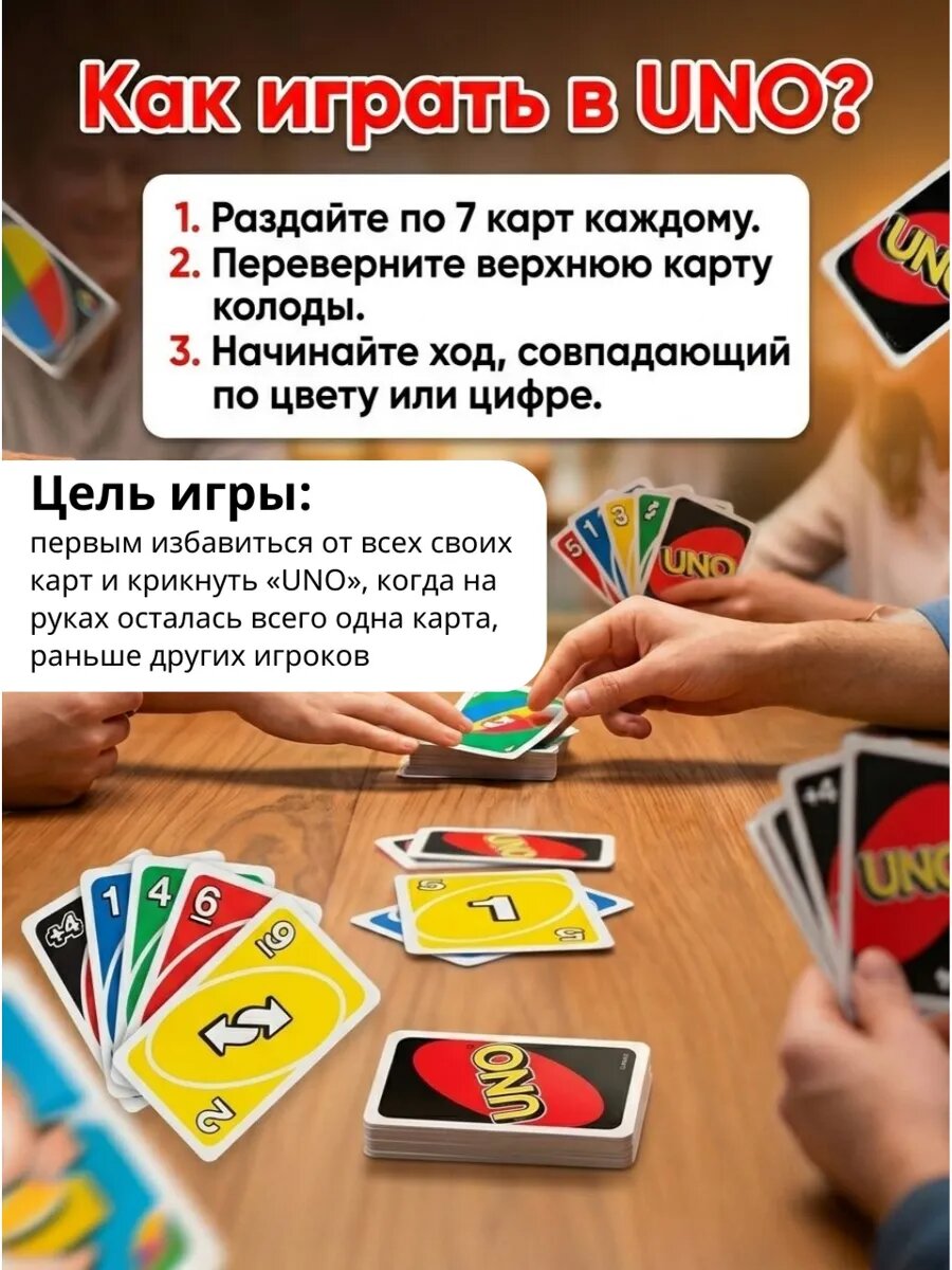Карты Уно игра настольная, карточная UNO — фото 1