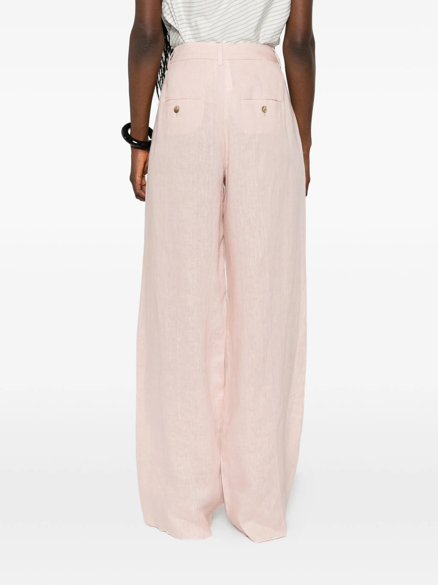 Брюки Marella Pleated linen trousers, размер 42, pink — фото 1