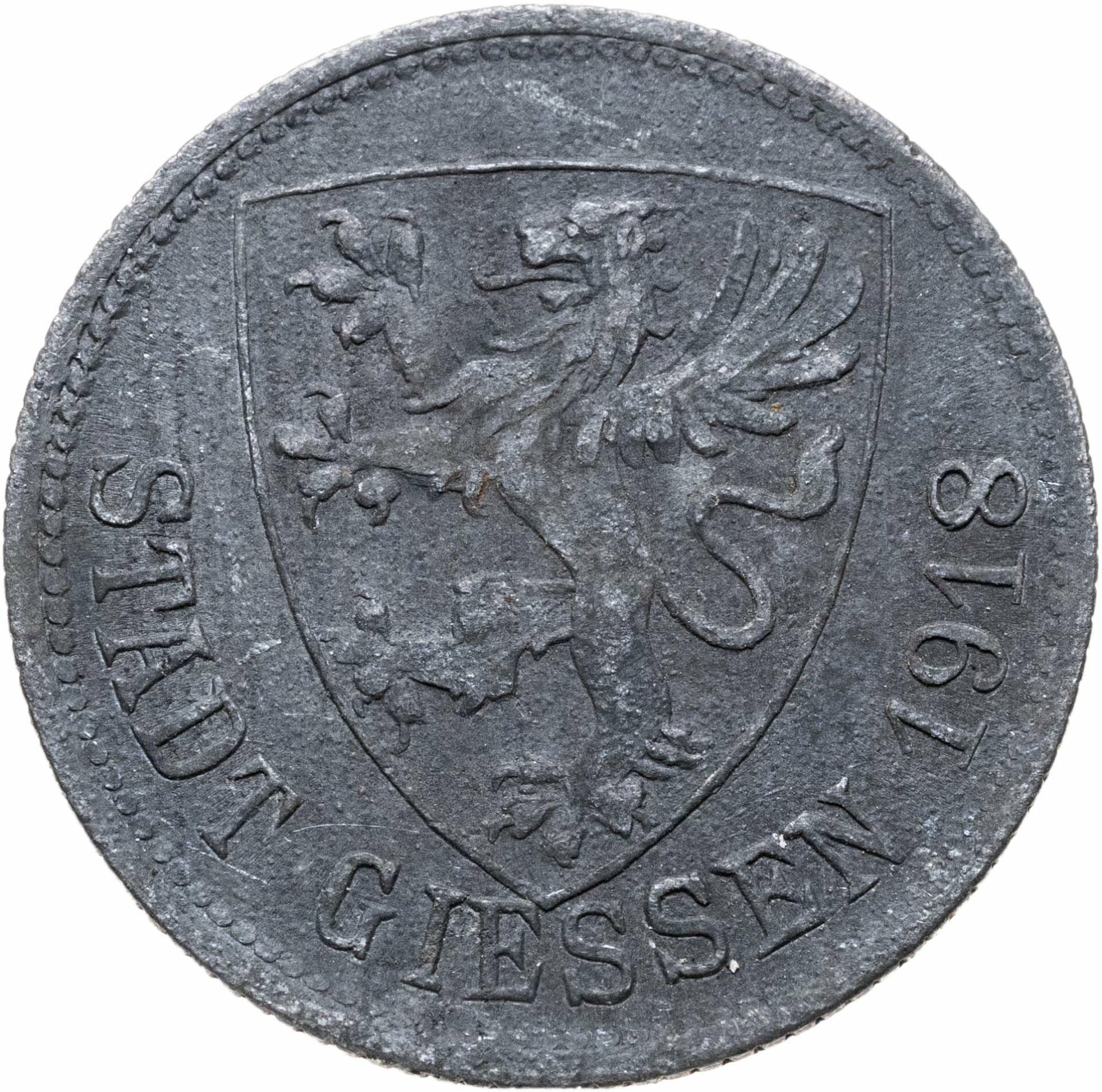 Германия, Гиссен 50 пфеннигов 1918, Железо, в сохранности VF