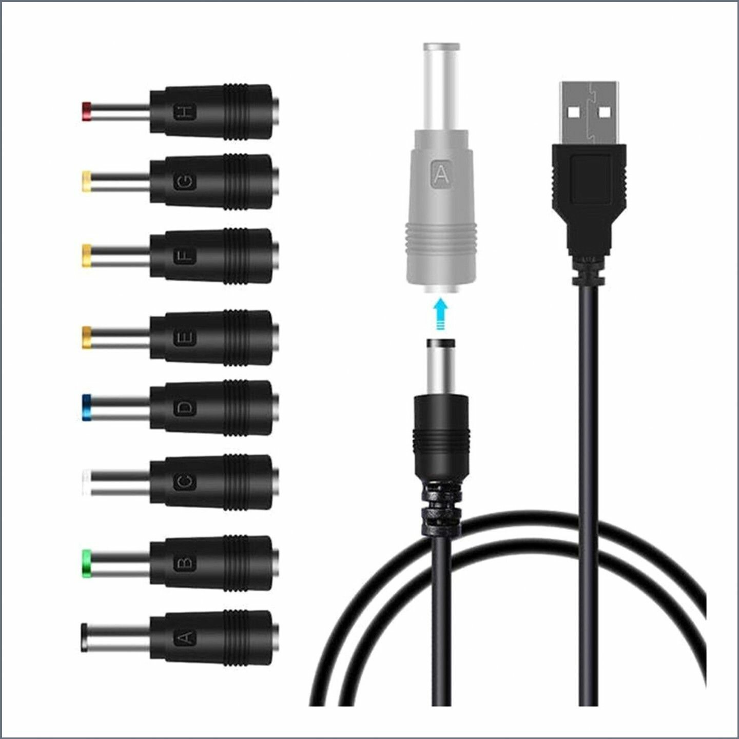 Универсальный Комплект Кабелей Питания USB-DC С 8 Адаптерами - Идеал