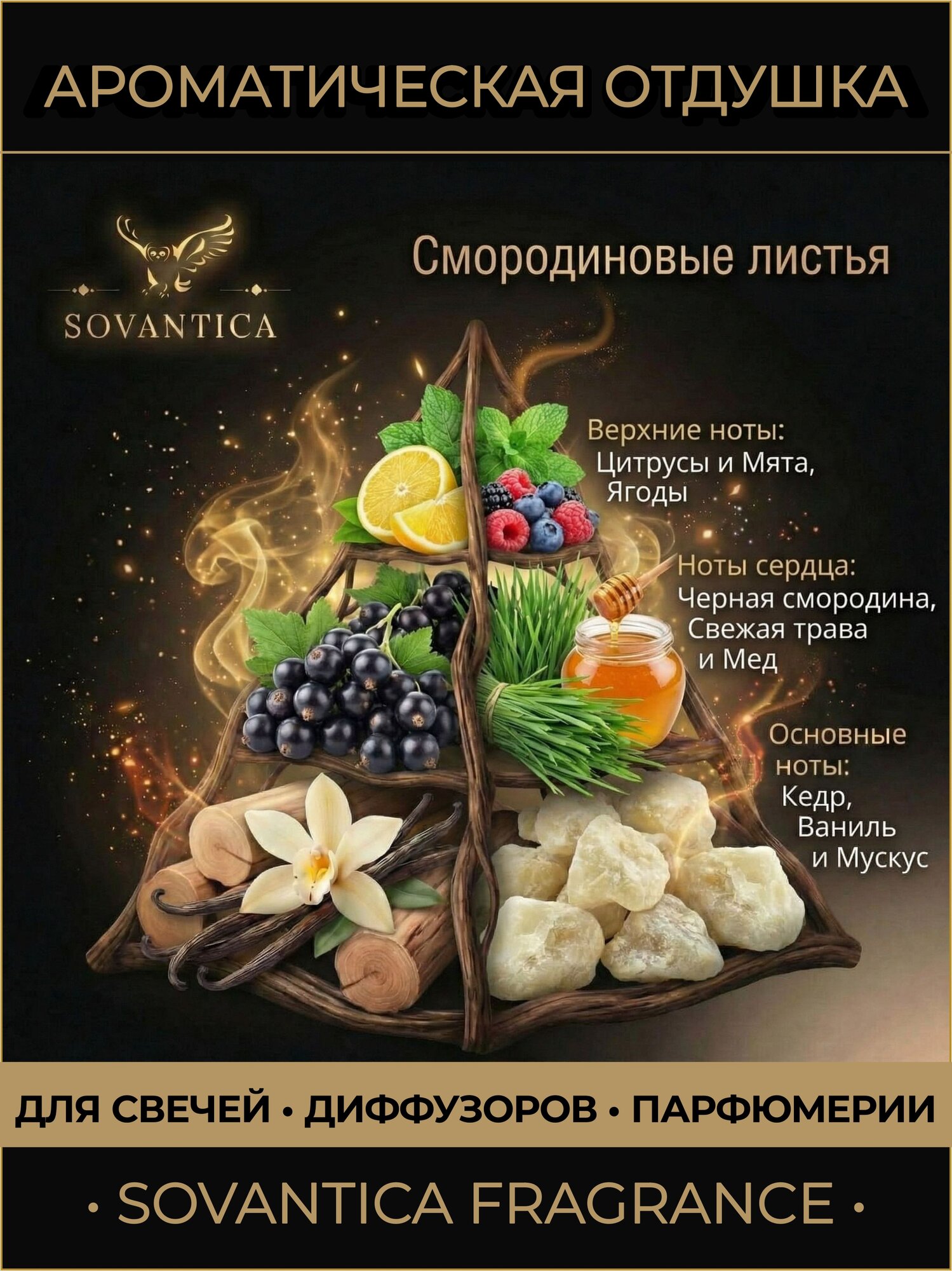 Ароматическая отдушка 10 г Смородиновые листья (Currant leaves), Sovantica