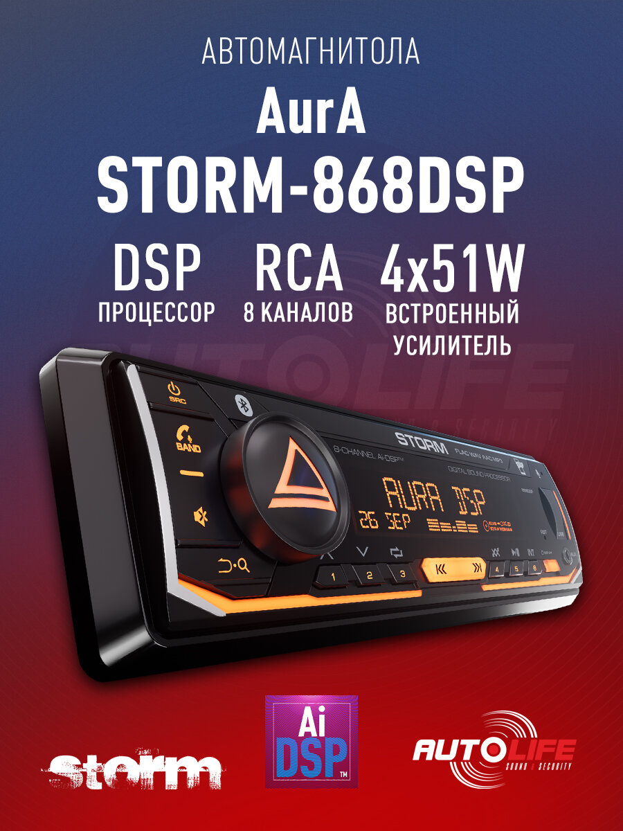 Процессорный BT/USB ресивер AurA STORM-868DSP