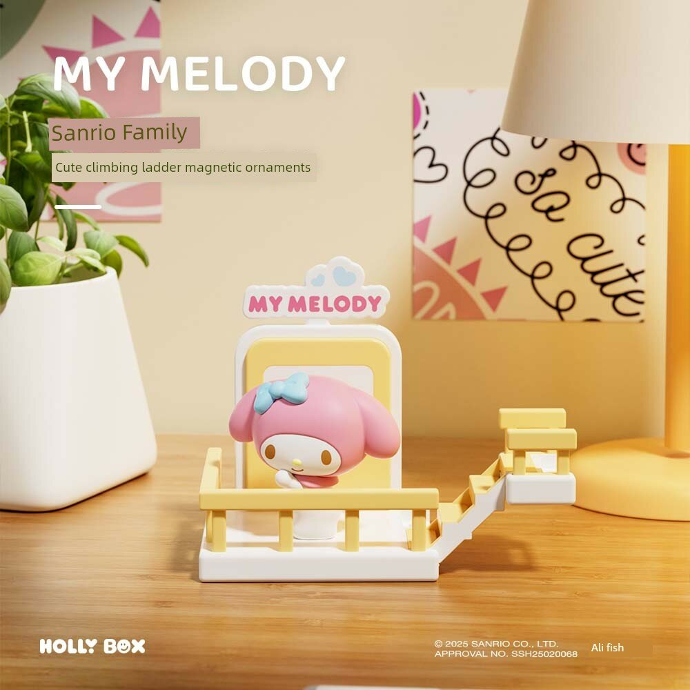 Оригинальные магниты на холодильник Sanrio Family: серия «Милая лестница» — 3D-магниты My Melody и фигурки Hello Kitty