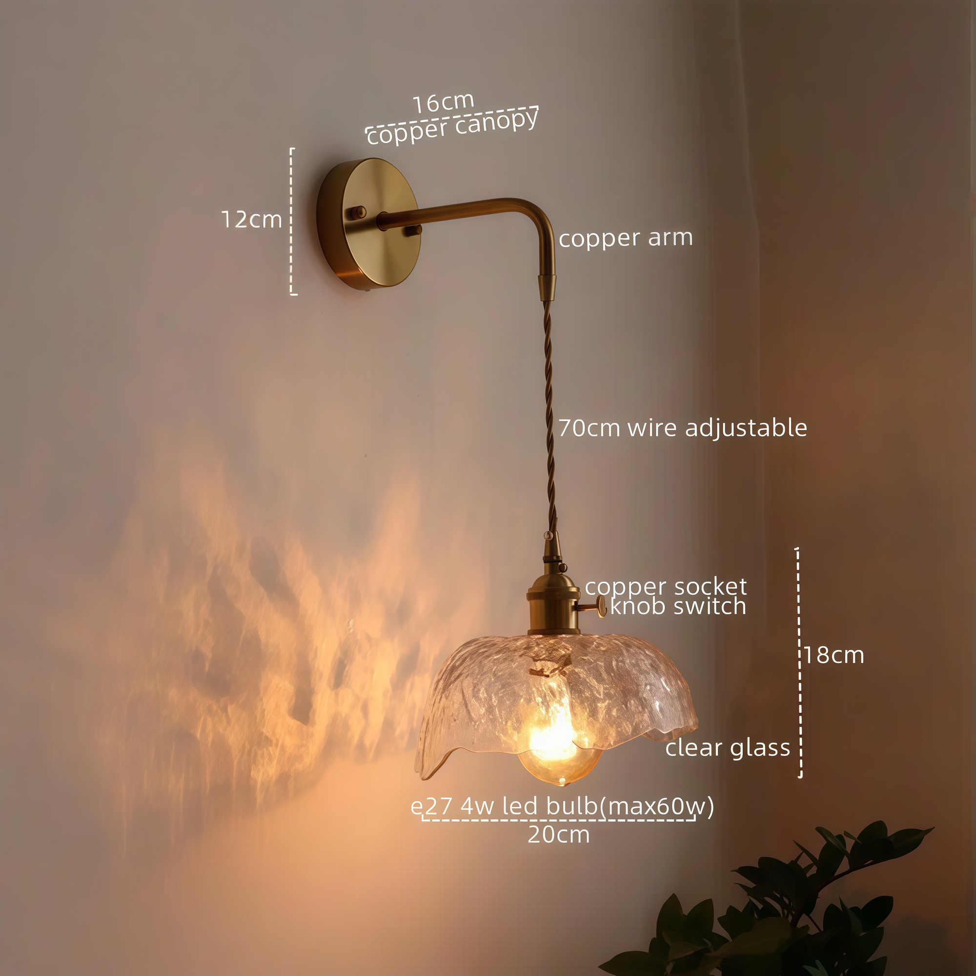 Настенный светильник Clear Lighting IWHD, винтажная арматура, цоколь E27