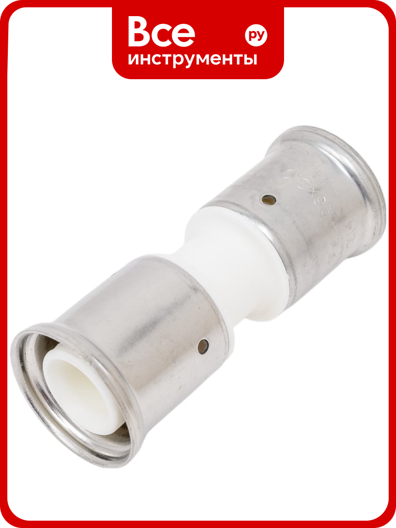 Муфта Henco ПВДФ пресс белая, 26x26 HE 15PKW-2626 тип фитинга из нержавеющей стали и пластика, устойчивый к коррозии