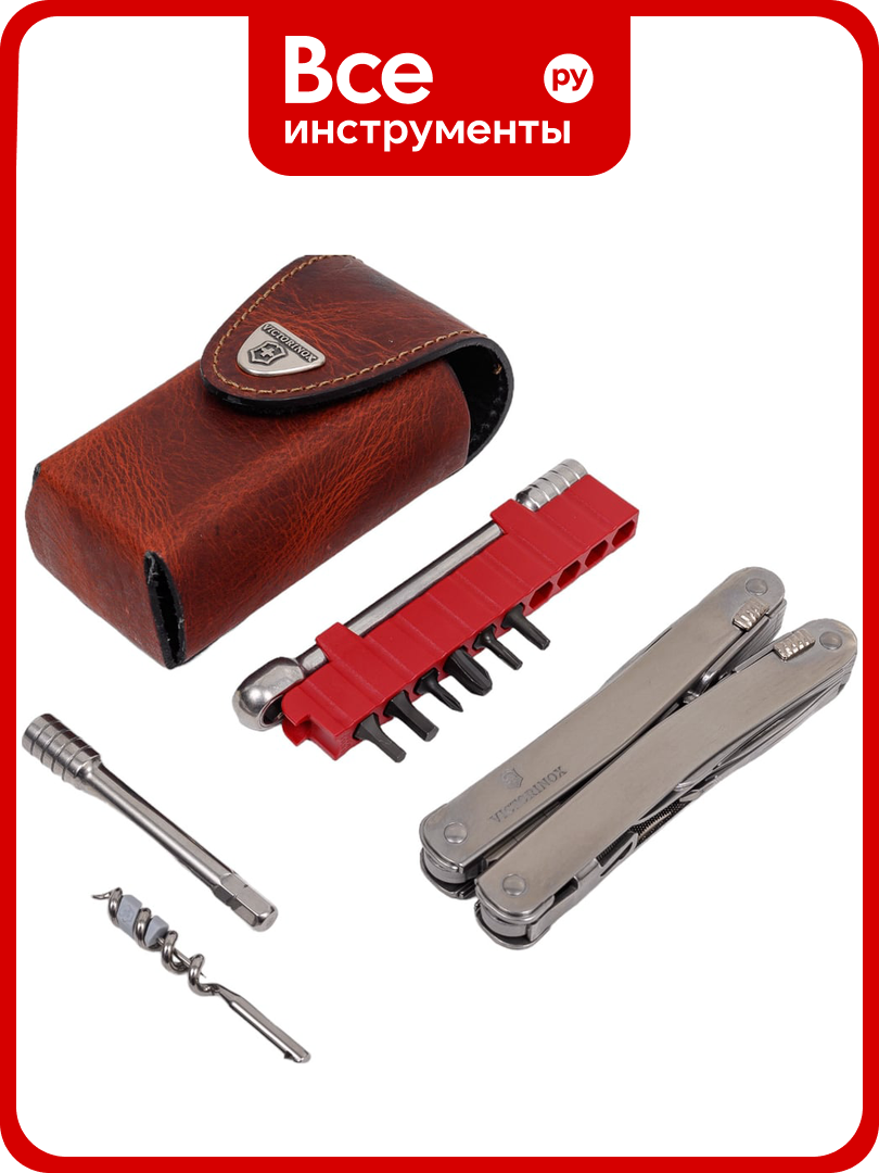 Мультитул Victorinox SwissTool Spirit X Plus Ratchet 105 мм, 36 функций, в кожаном чехле