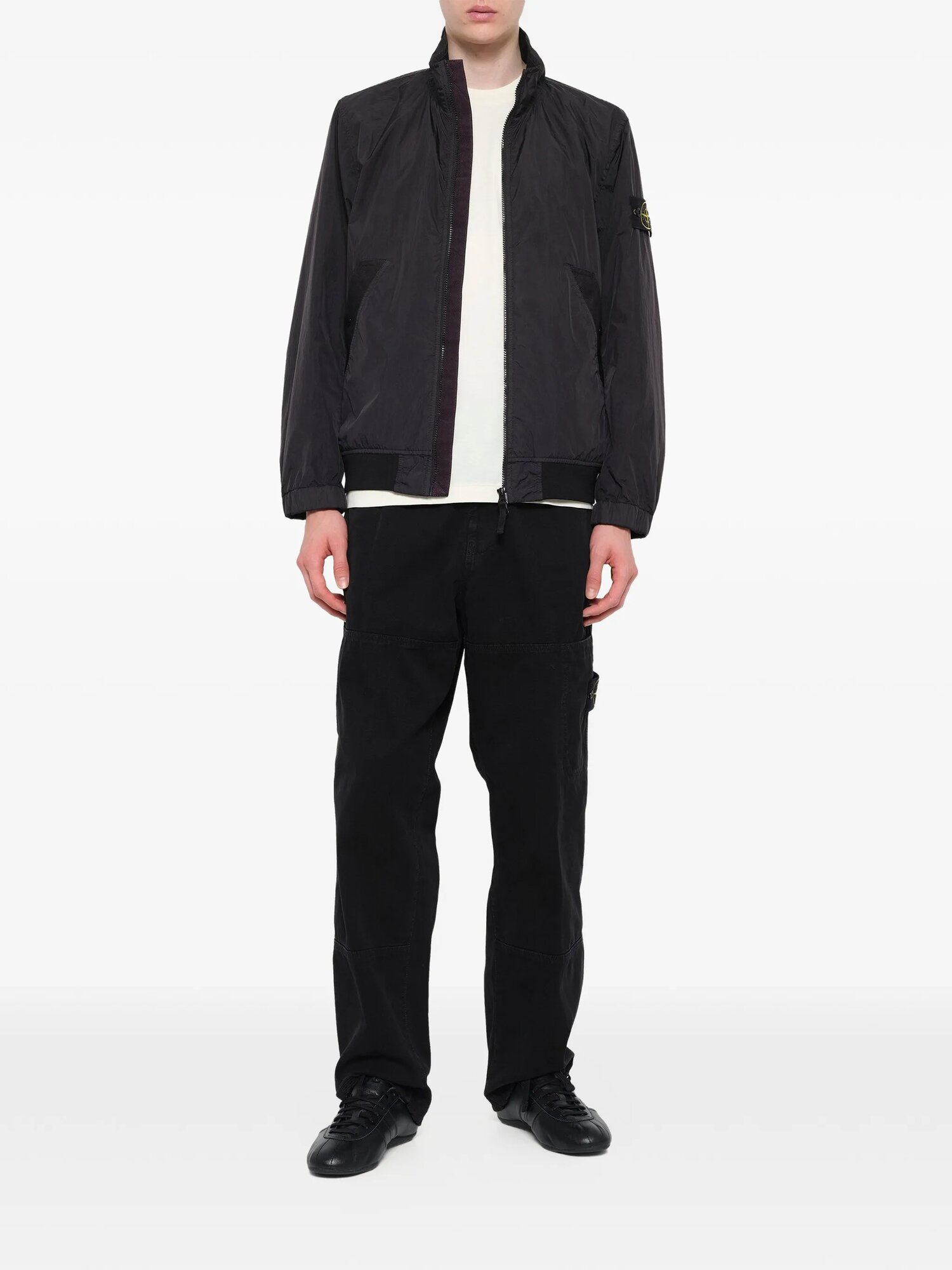Куртка Stone Island Crinkle Reps Ny logo-patch jacket, размер XL, черный — фото 1