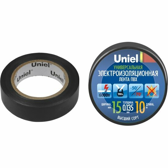 Изоляционная лента Uniel UIT-135P 10/15/01 BLK