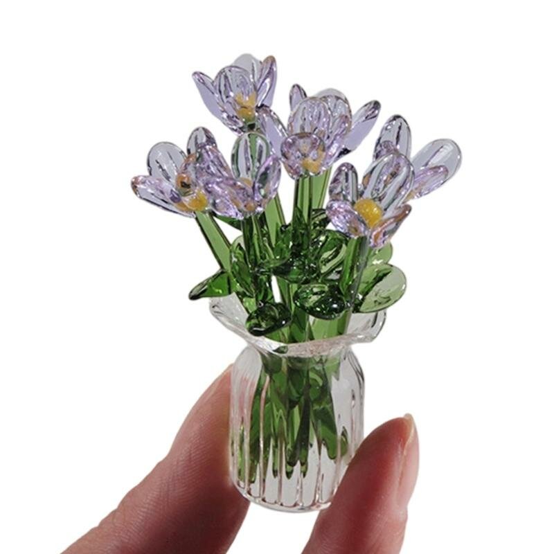 Хрустальные цветочные скульптуры, Transparent purple.