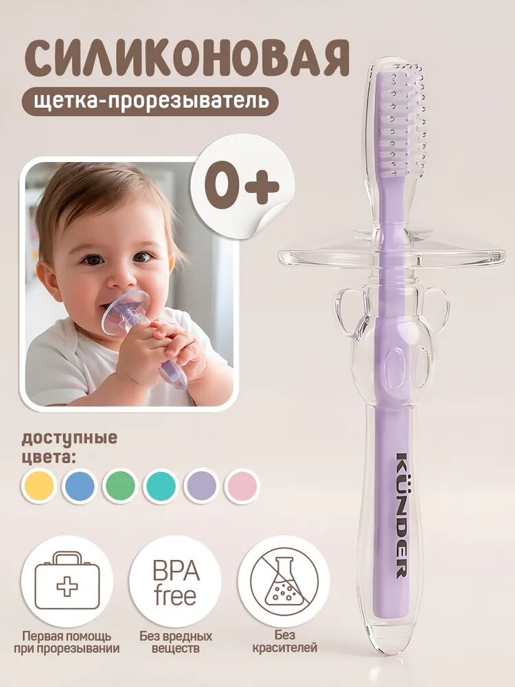 Прорезыватель для зубов детский грызунок; щеточка для десен грызунки для малышей