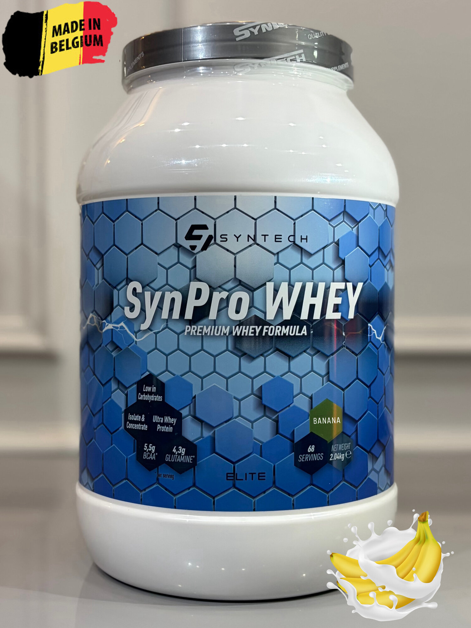 Протеин. Syntech Nutrition SynPro Whey (Изолят сывороточного белка) 2040 г. Вкус: банан