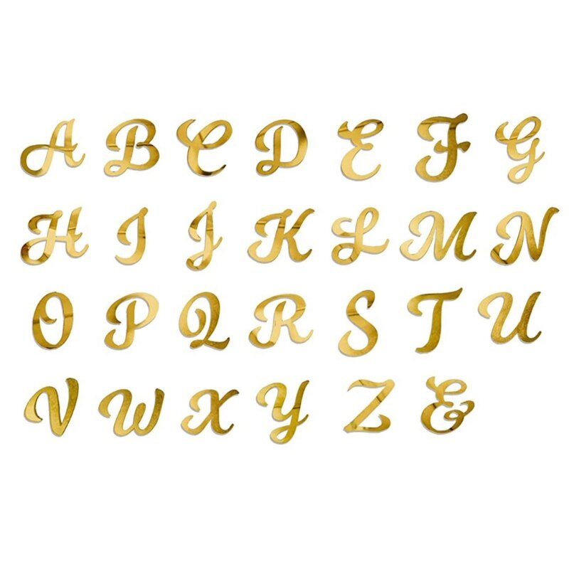 26Pcs Gold Acrylic Alphabets Cake Toppers for Personalize Name Decorations