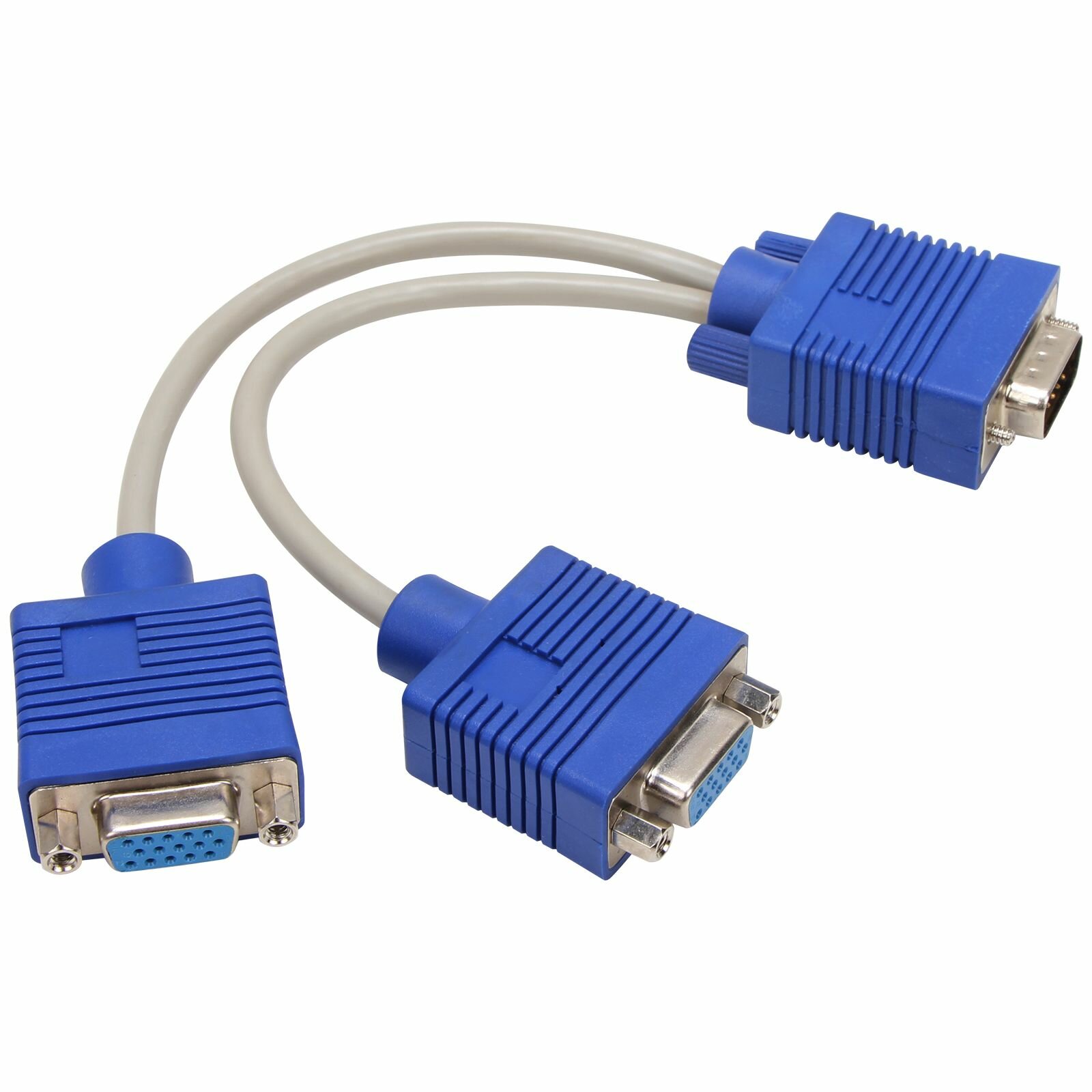Разветвитель VGA 1->2 (1x15M/ 2 x15F) VGA Spliter VCOM 0.2 метра 1080p кабель (VVG6530-0.2M)