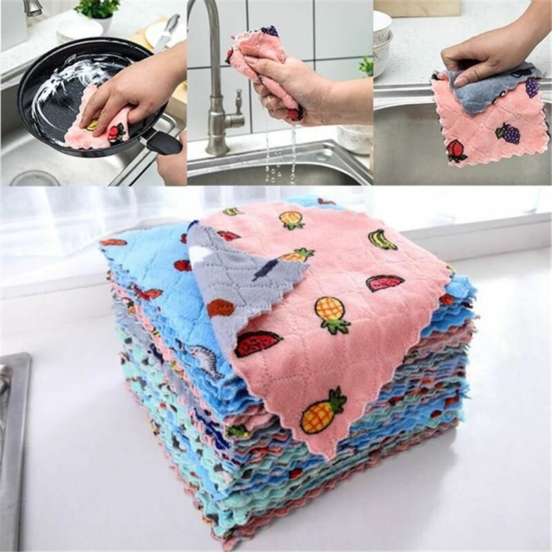 Салфетки для уборки, Четыре цвета на выбор, 25x25 см, 10 шт.