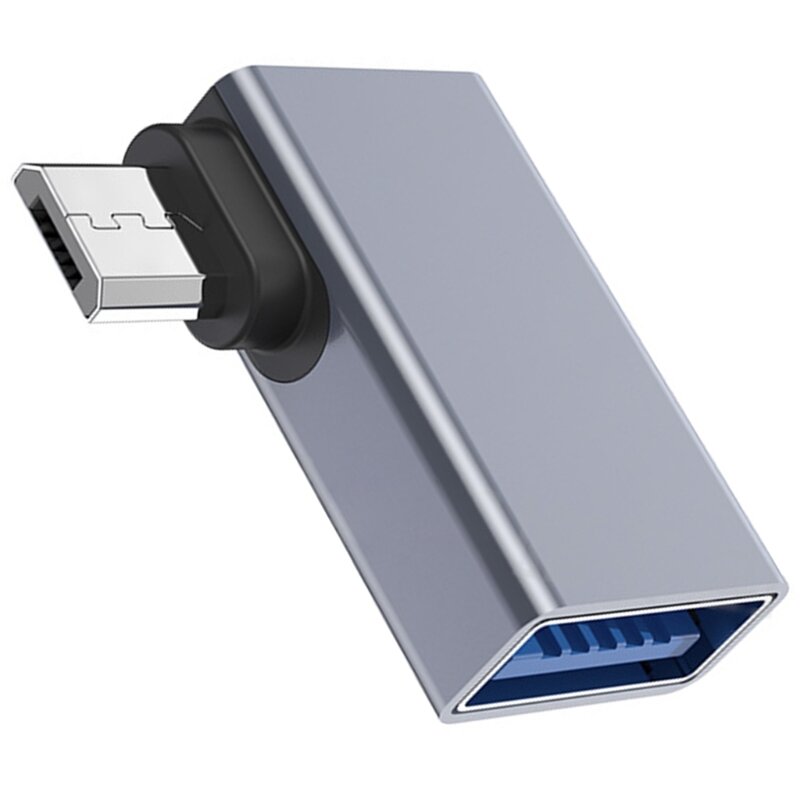 Переходник USB A female to micro USB male OTG с блоком питания-серый