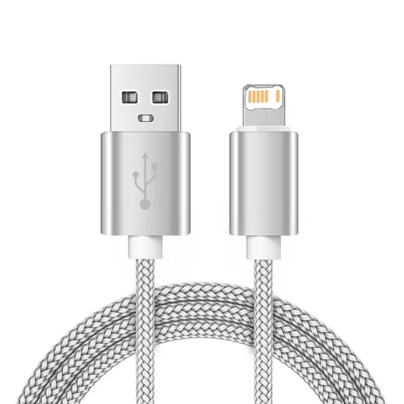 Серый нейлоновый кабель USB для iPhone 0.25m
