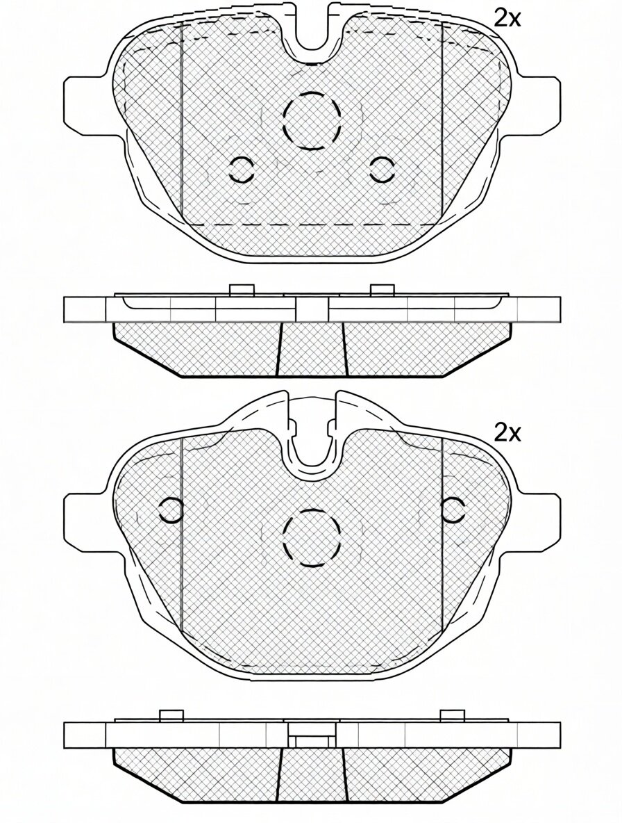 Колодки задние (BMW 5 F10/F11/X3 F25/Z4 E89 2.0-3.0 10-) PN0546 NiBK арт. PN0546