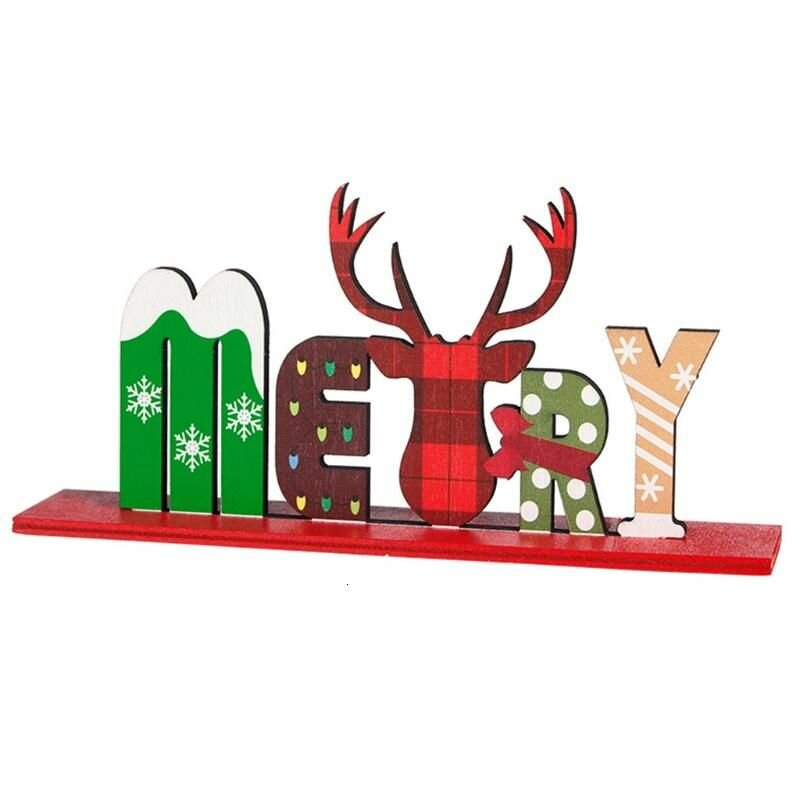 Рождественская деревянная табличка MERRY JOY CHRISTMAS , - веселый