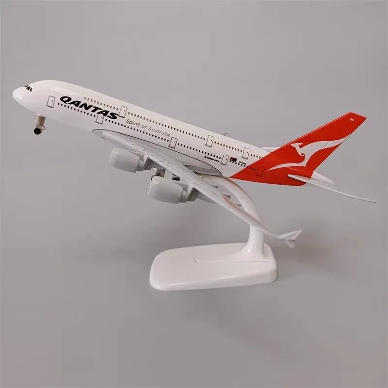 20 см A380 Qantas Airline 1:400 модель самолета из сплава Airbus литая под давлением модель самолета с подставкой для колес Коллекционная модель дисплея