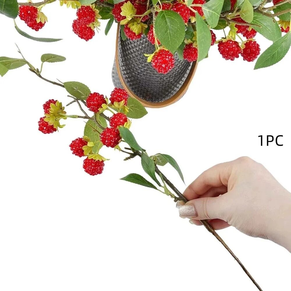 Искусственная ветка малины 38 см 1PC Light Red 38cm