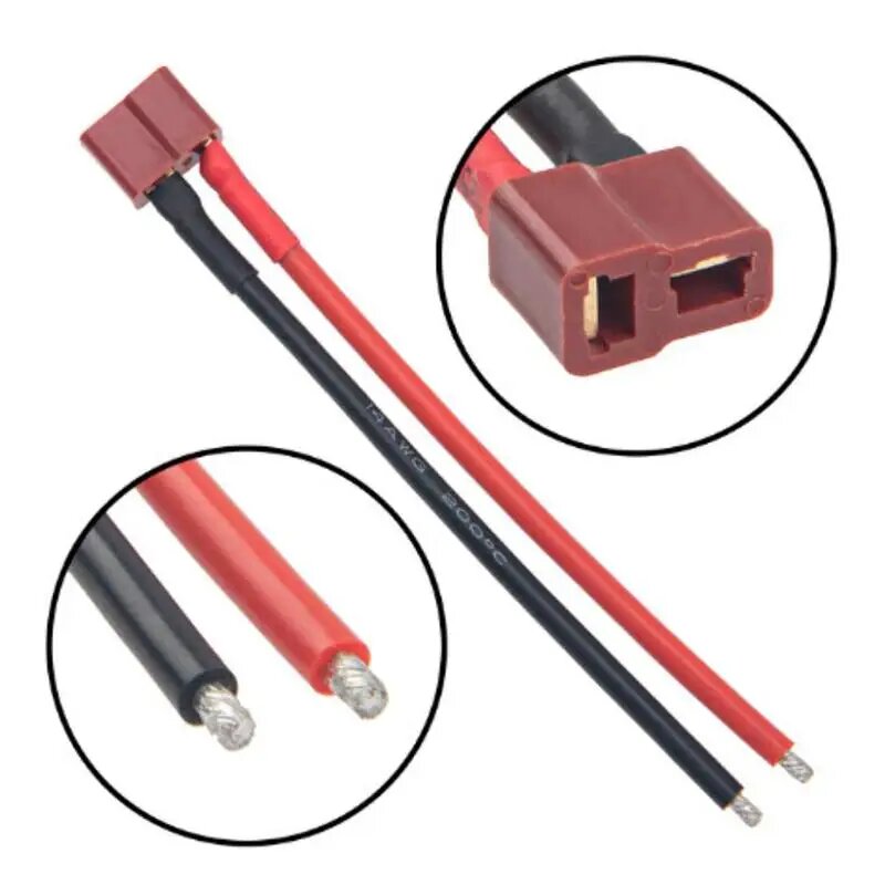 Кабель Deans T-Plug 10см 12/14AWG, Цвет: 14WG Female