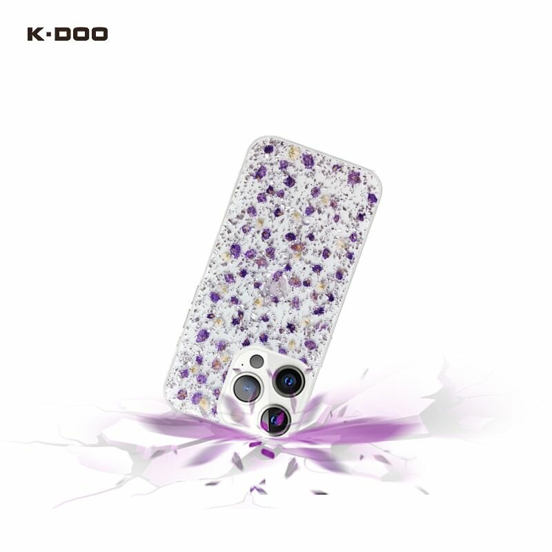 Чехол Flowers для iPhone 13 Pro, фиолетовый