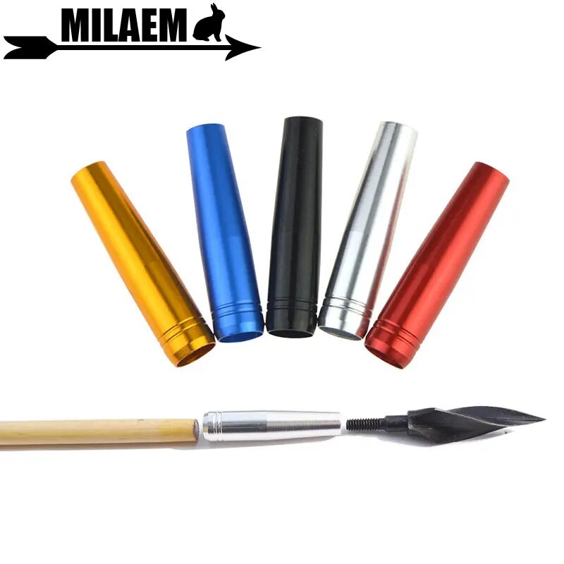 MILAEM Соединения для наконечников стрел 3/6/12 шт, алюминиевые, 8 мм 12pcs black