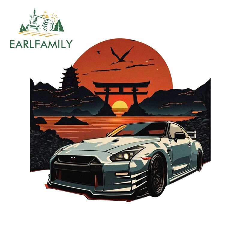 EARLFAMILY 13 см x 11,8 см в японском стиле, автомобильные наклейки на внедорожник для дрифтинга, солнцезащитные простые наклейки, водонепроницаемые протекторы для дверей автомобиля
