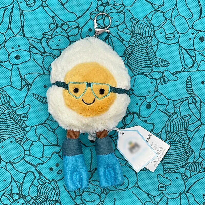 JELLYCAT Плюшевый брелок-игрушка Черный шторм Diving Egg
