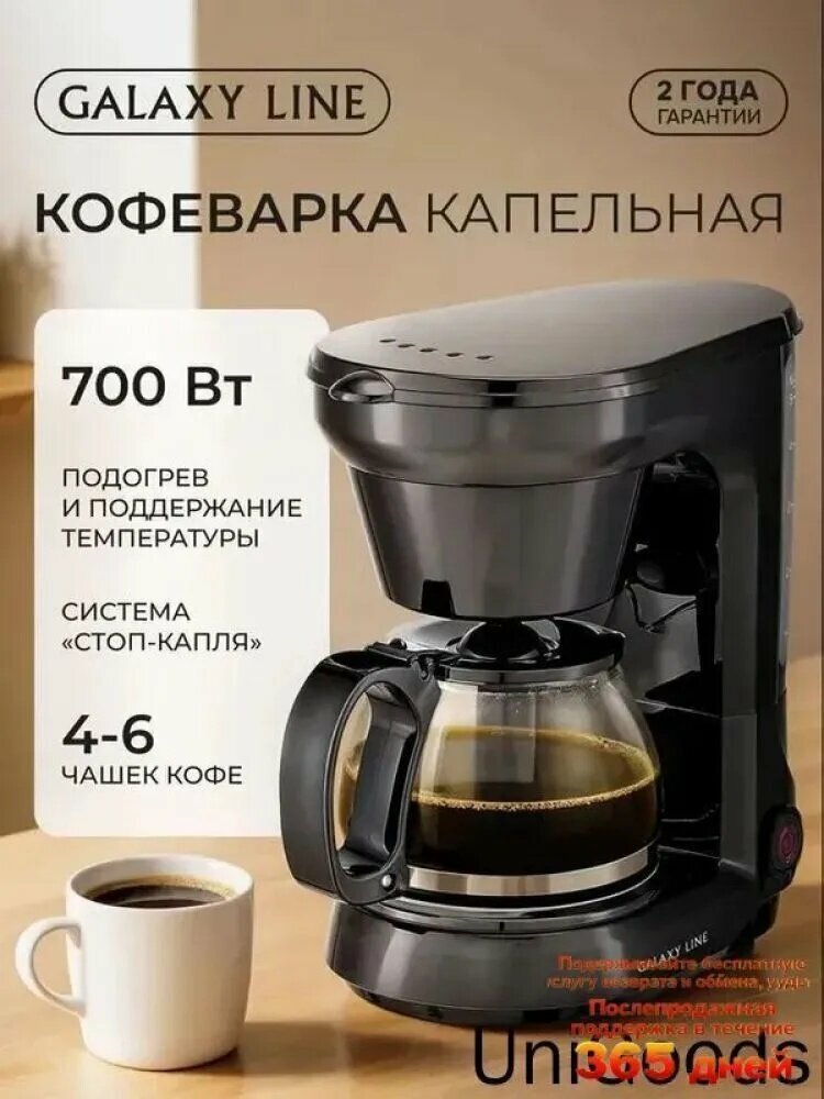 Кофеварка капельная GL 0701 X28B, прозрачный