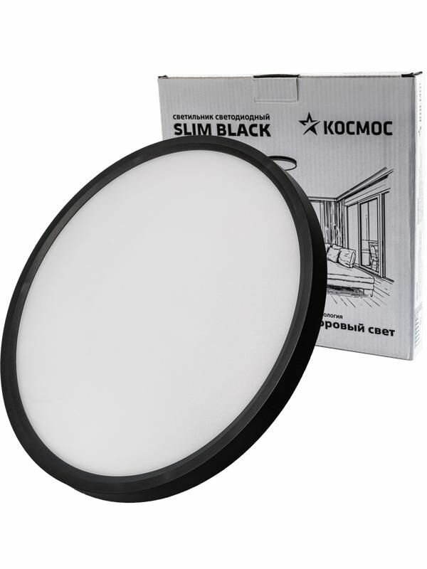 Светильник светодиодный SLIM BLACK 38Вт 4500К IP40 2650лм 230В 400х25мм космос KSlim38w_B4500K