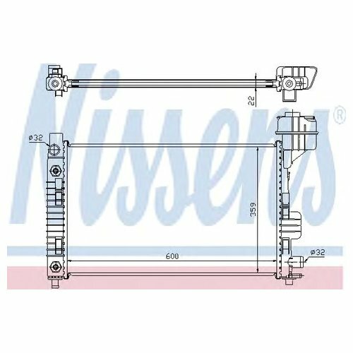 Основной радиатор (двигателя) Nissens 62661a для Mercedes A-CLASS W168