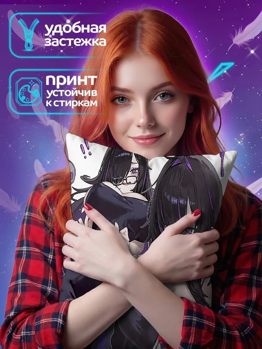 Подушка дакимакура Две девушки в черном — фото 1