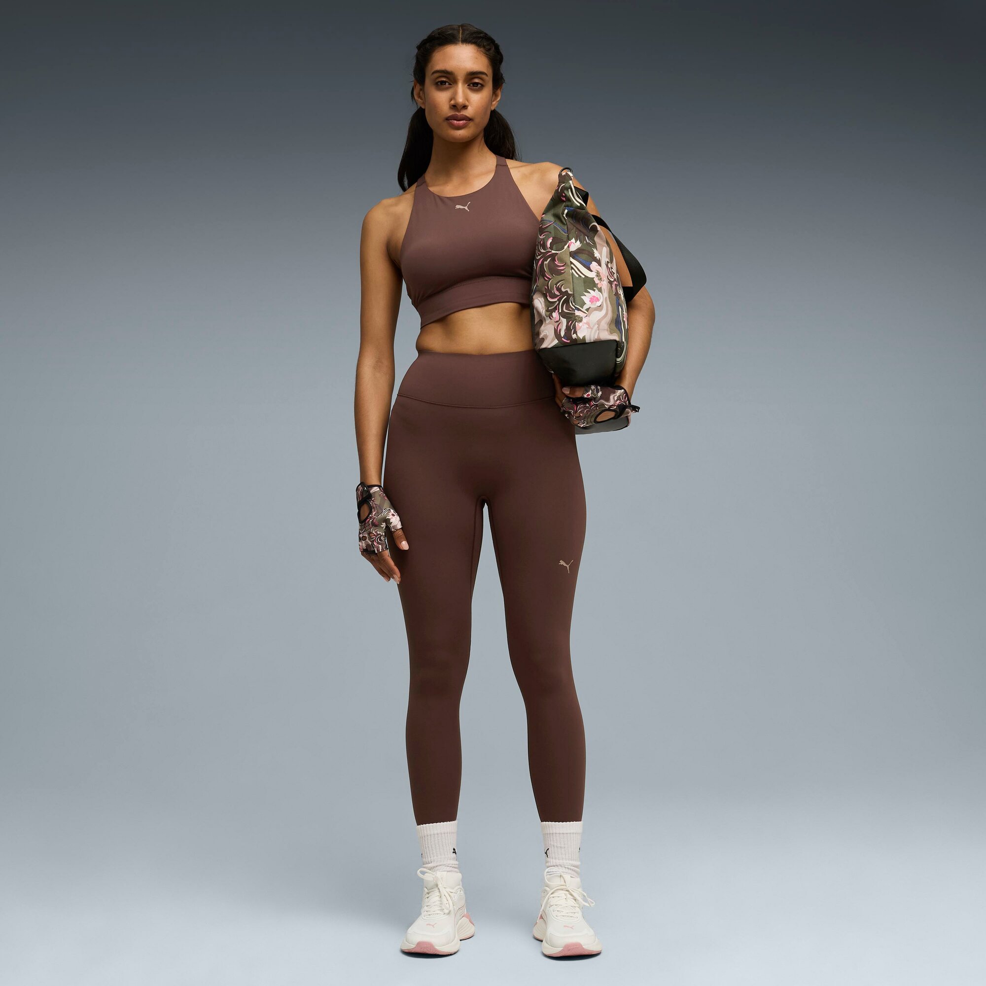 Легинсы спортивные PUMA SHAPELUXE TIGHT, размер XL, Шоколадный — фото 1
