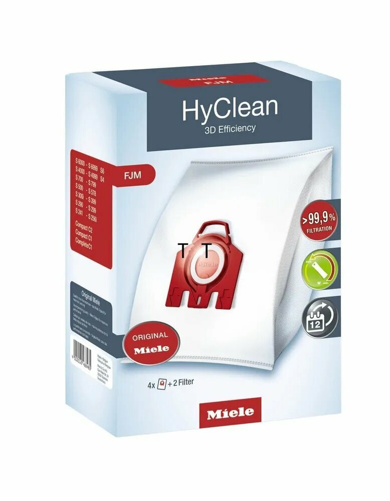 Мешки пылесборники синтетические Miele FJM HyClean 3D Efficiency для пылесосов серии S700, S4000, Compact C2 (S6)