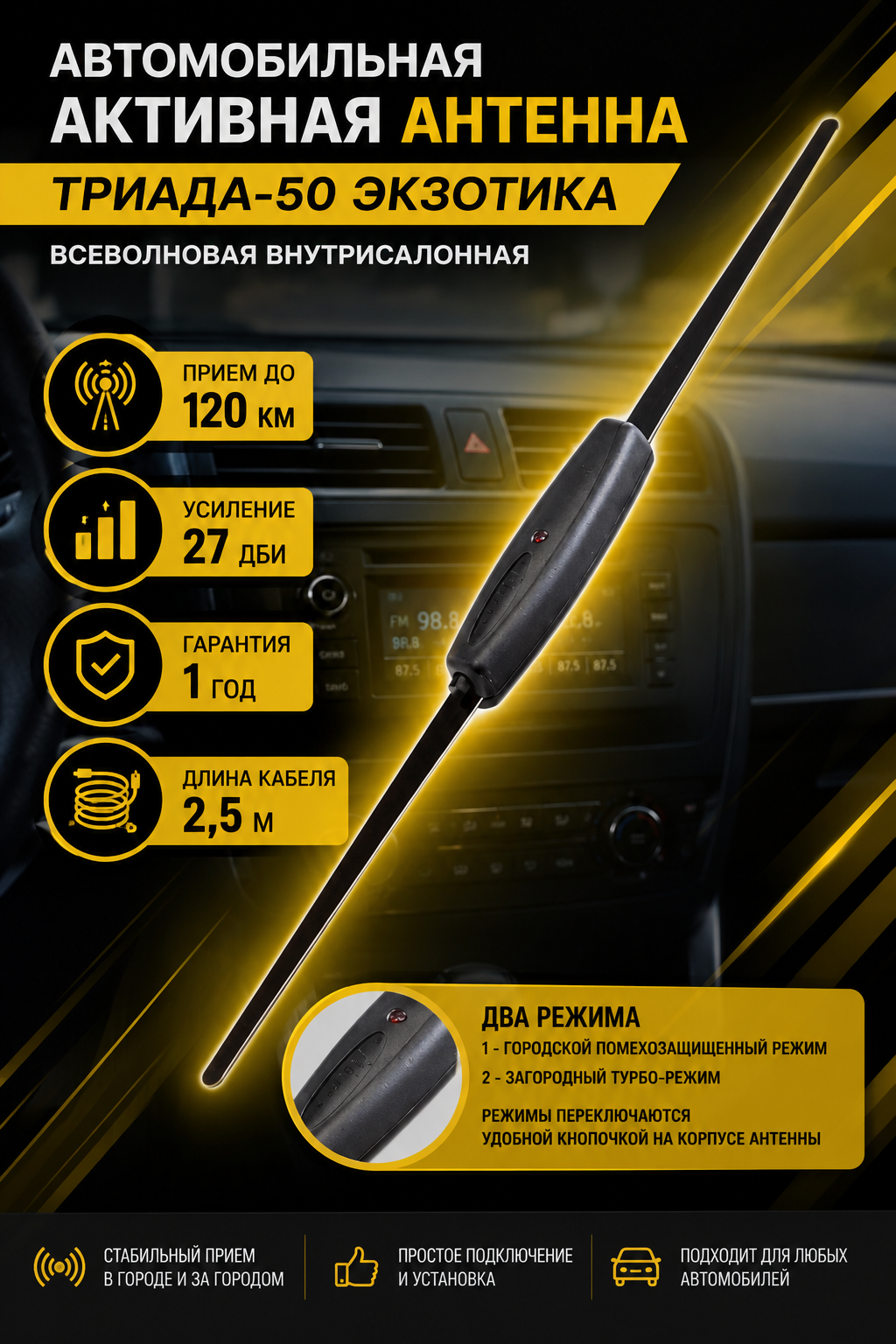 Автомобильная антенна для радио Триада 50 Экзотика