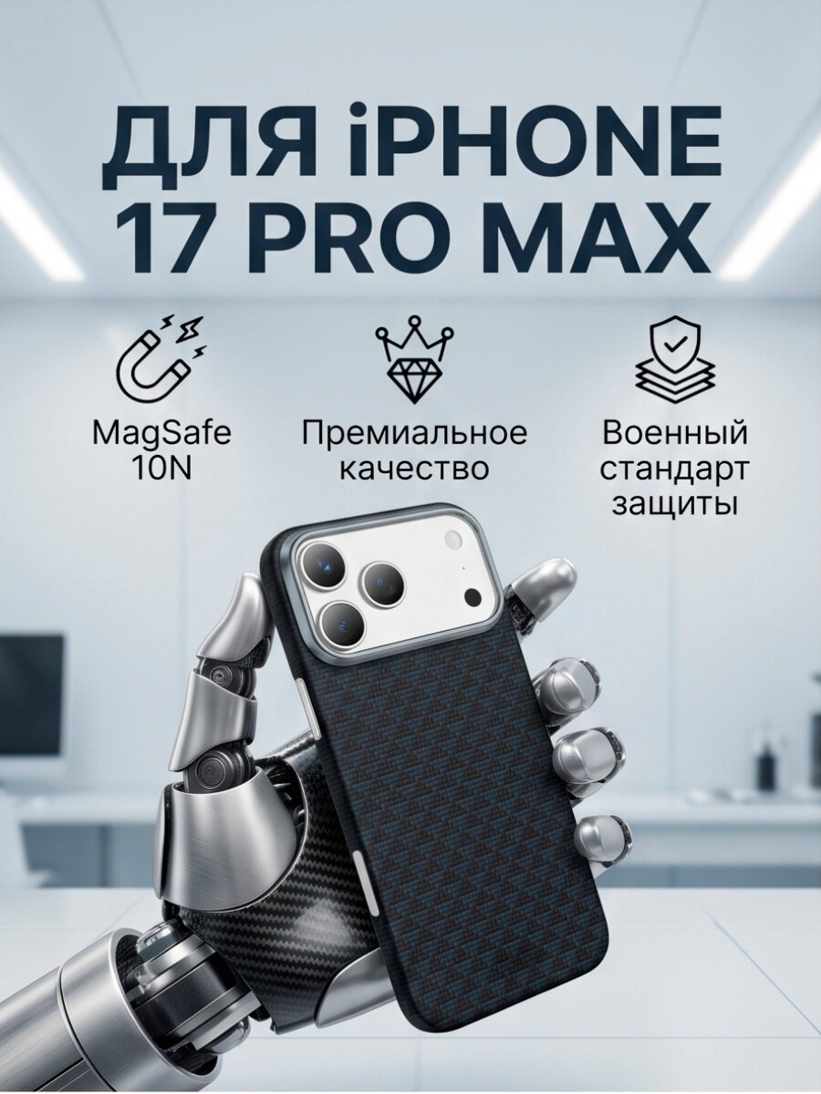 Чехол накладка для 17 Pro Max KEEPHONE KEVLAR PARIS темно-синий