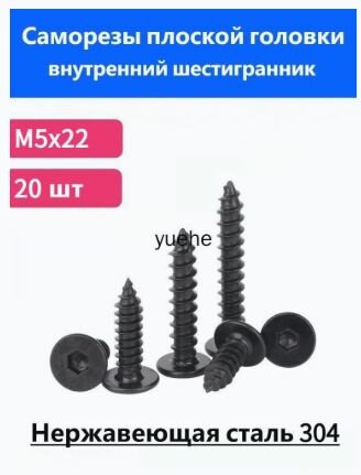 Винт M5 x 5 x 22 мм, головка: Плоская, 20 шт.