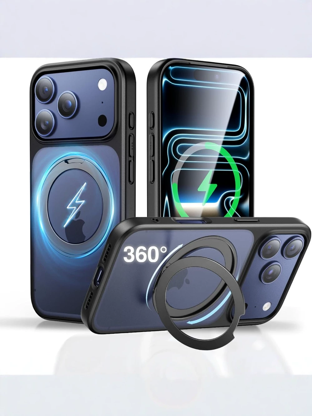 SMARTDEVIL Чехол для iPhone 17 Pro с MagSafe, магнитная подставка 360°, военная защита от падений