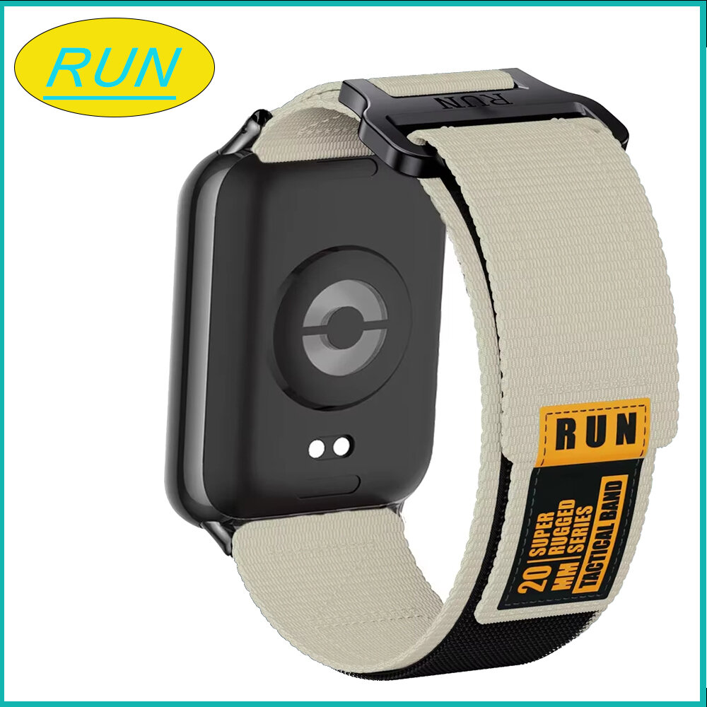Тактический нейлоновый ремень для часов Xiaomi Redmi 6/5/4 Sport Band для Miband 9/8 pro Эластическая дыхающая заменная часовая лента дыхающая заменная лента эластическая нейлоновая лента