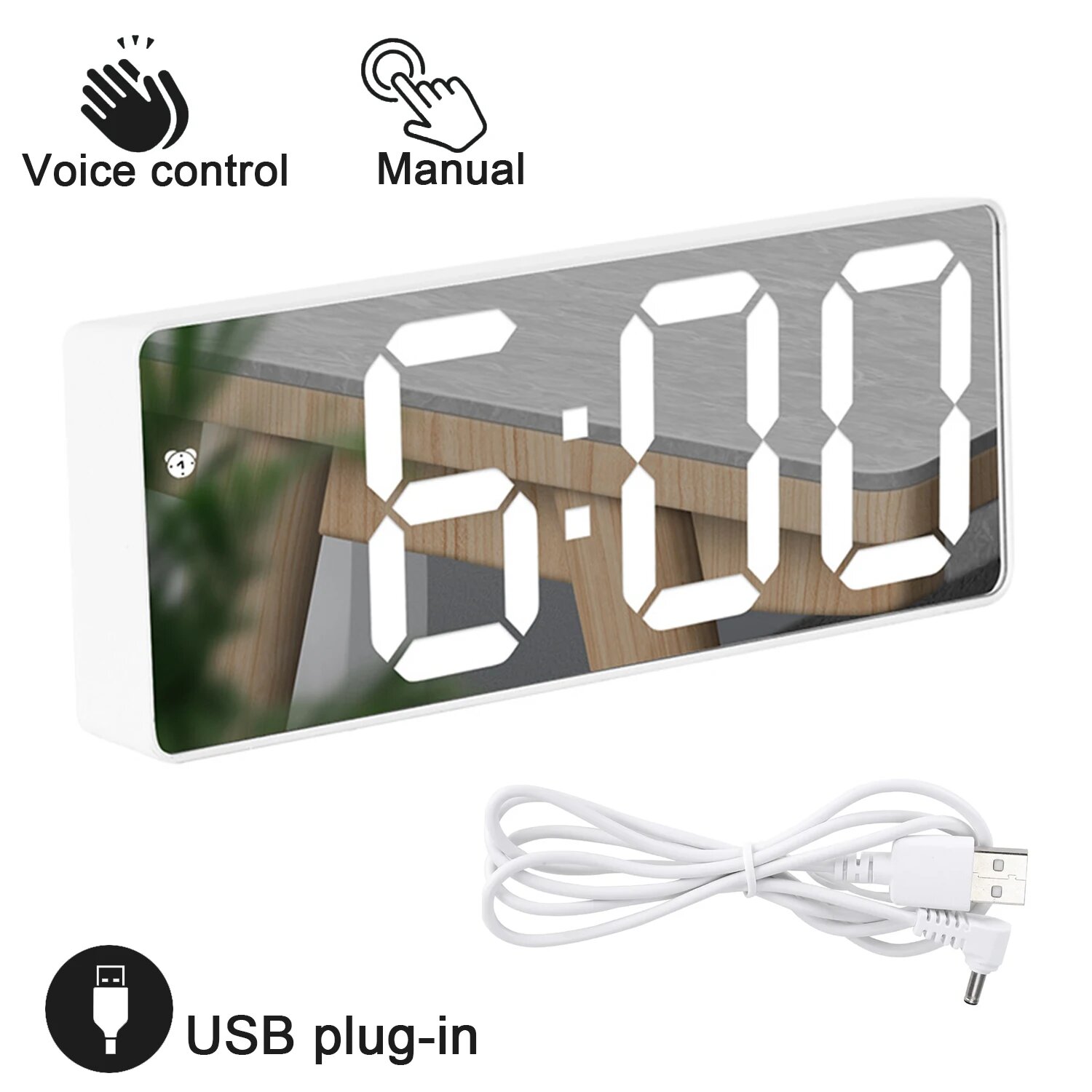 Цифровые часы LED, белый цвет